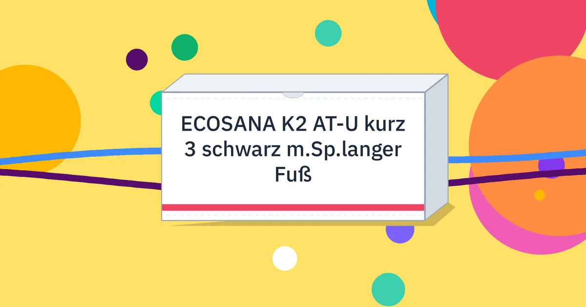 Symbolbild: Packung mit der Aufschrift ECOSANA K2 AT-U kurz 3 schwarz m.Sp.langer Fuß (PZN 10954628) – Verfügbarkeit und Bezug in Apotheken in Frankfurt am Main