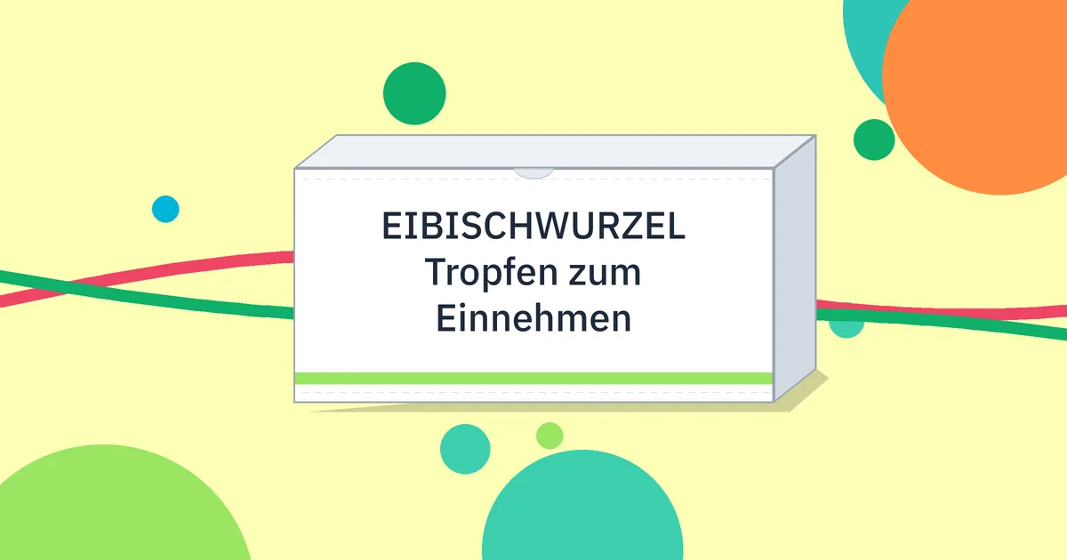 Symbolbild: Packung mit der Aufschrift EIBISCHWURZEL Tropfen zum Einnehmen (PZN 11866547) – Verfügbarkeit und Bezug in Apotheken in Frankfurt am Main