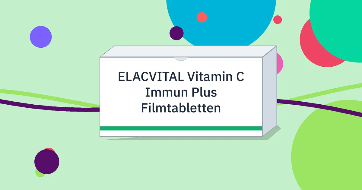 Symbolbild: Packung mit der Aufschrift ELACVITAL Vitamin C Immun Plus Filmtabletten (PZN 19490372) – Verfügbarkeit und Bezug in Apotheken in Frankfurt am Main