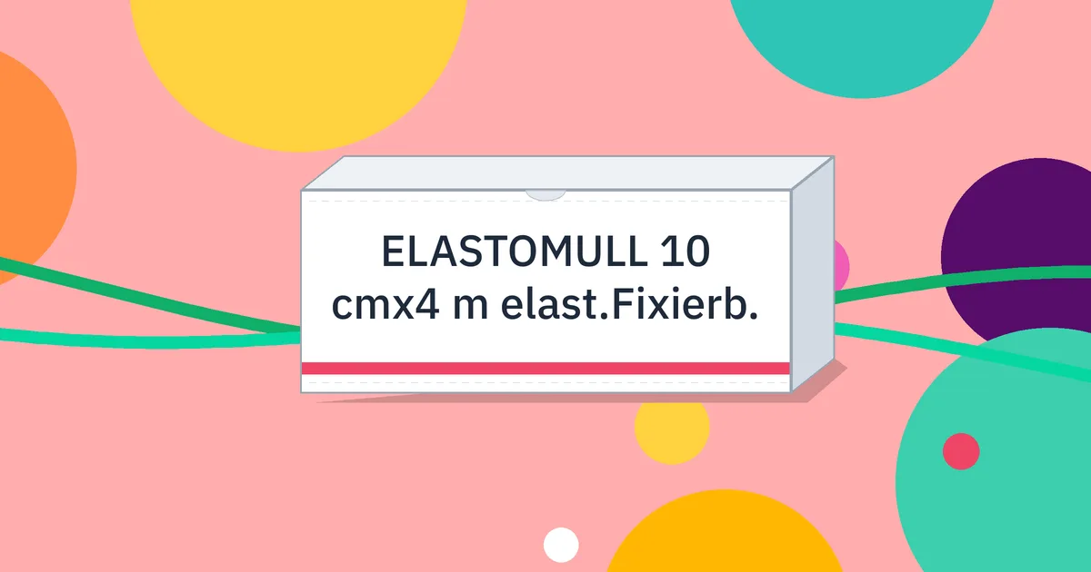Symbolbild: Packung mit der Aufschrift ELASTOMULL 10 cmx4 m elast.Fixierb. (PZN 04720903) – Verfügbarkeit und Bezug in Apotheken in Frankfurt am Main