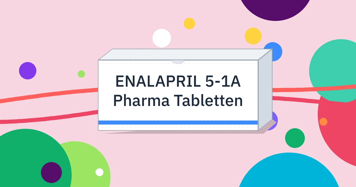 Symbolbild: Packung mit der Aufschrift ENALAPRIL 5-1A Pharma Tabletten (PZN 03682046) – Verfügbarkeit und Bezug in Apotheken in Frankfurt am Main