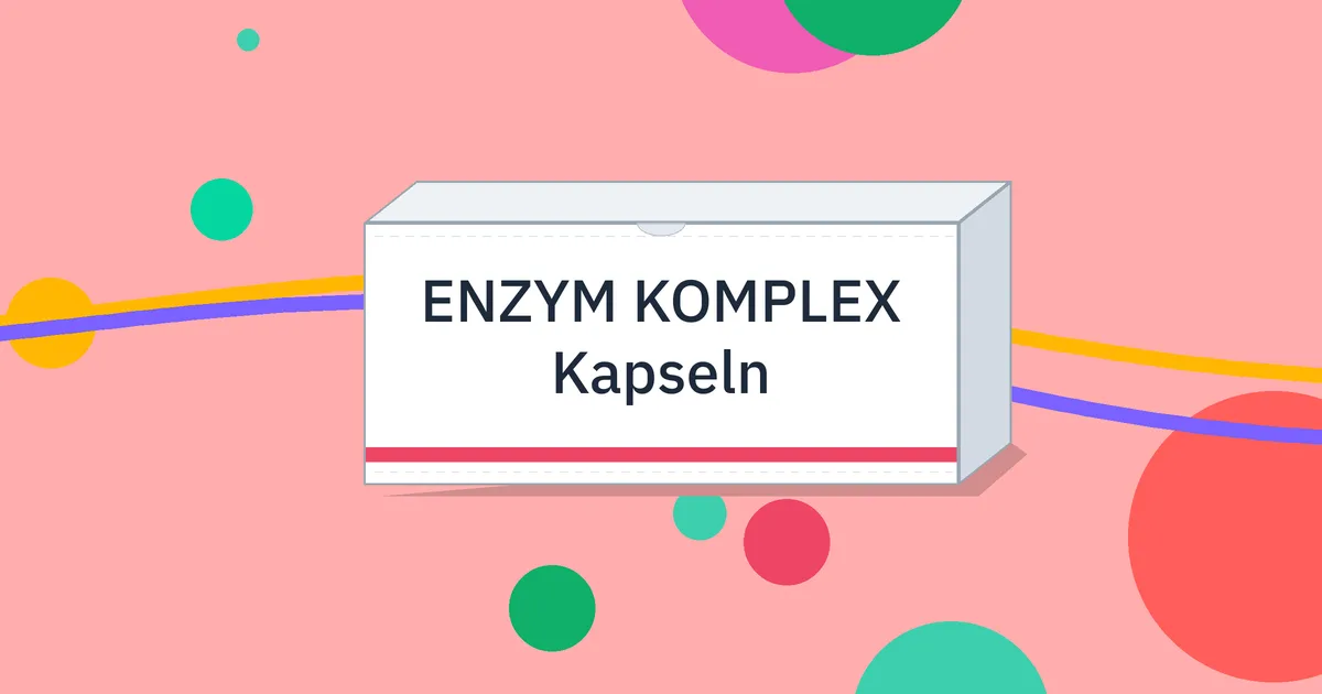 Symbolbild: Packung mit der Aufschrift ENZYM KOMPLEX Kapseln (PZN 11610291) – Verfügbarkeit und Bezug in Apotheken in Frankfurt am Main