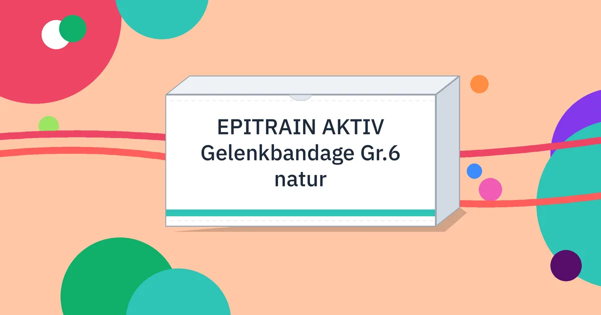 Symbolbild: Packung mit der Aufschrift EPITRAIN AKTIV Gelenkbandage Gr.6 natur (PZN 01286205) – Verfügbarkeit und Bezug in Apotheken in Frankfurt am Main
