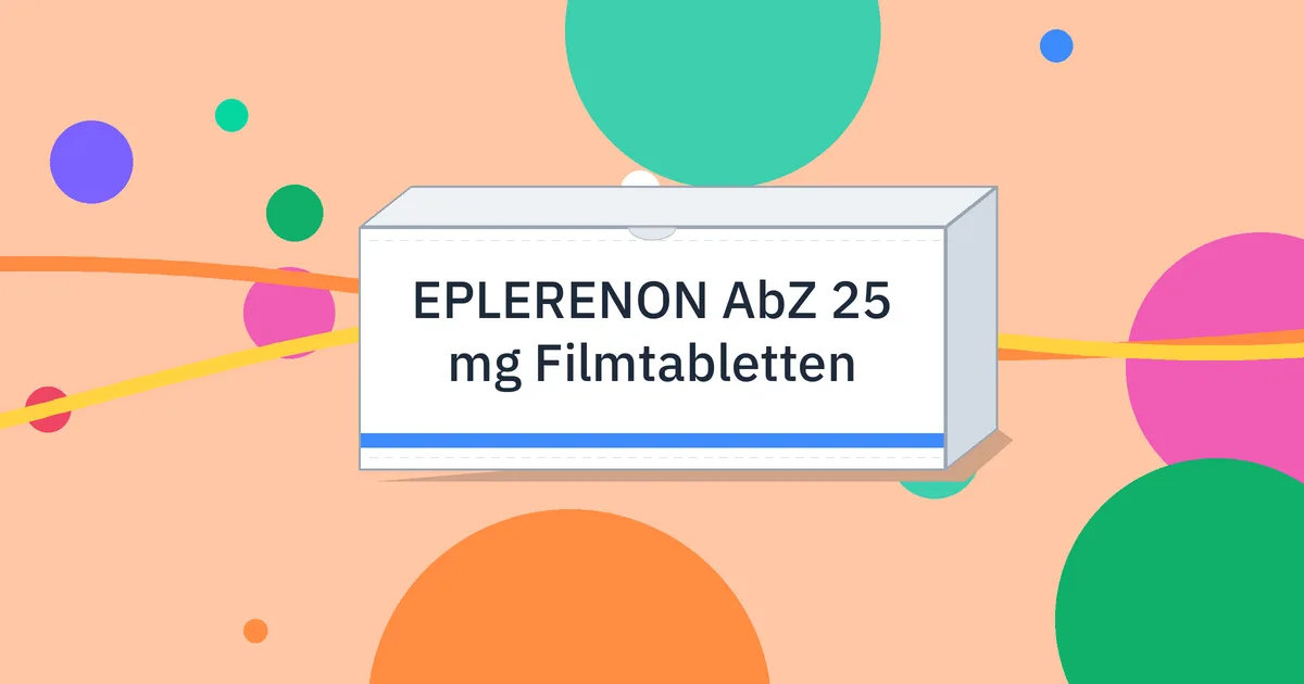 Symbolbild: Packung mit der Aufschrift EPLERENON AbZ 25 mg Filmtabletten (PZN 18122376) – Verfügbarkeit und Bezug in Apotheken in Frankfurt am Main