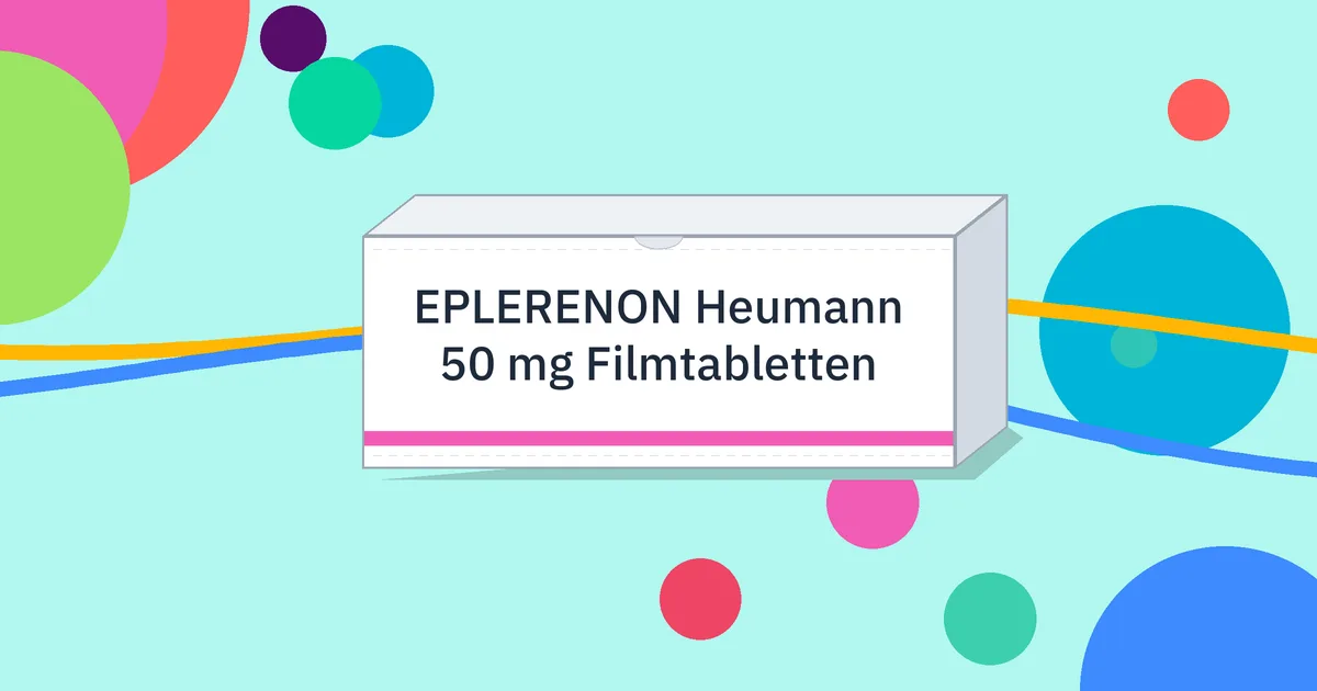 Symbolbild: Packung mit der Aufschrift EPLERENON Heumann 50 mg Filmtabletten (PZN 10785516) – Verfügbarkeit und Bezug in Apotheken in Frankfurt am Main