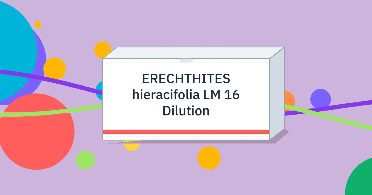 Symbolbild: Packung mit der Aufschrift ERECHTHITES hieracifolia LM 16 Dilution (PZN 13474395) – Verfügbarkeit und Bezug in Apotheken in Frankfurt am Main