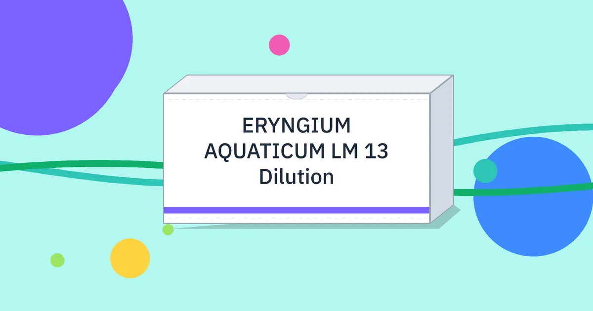 Symbolbild: Packung mit der Aufschrift ERYNGIUM AQUATICUM LM 13 Dilution (PZN 13478588) – Verfügbarkeit und Bezug in Apotheken in Frankfurt am Main