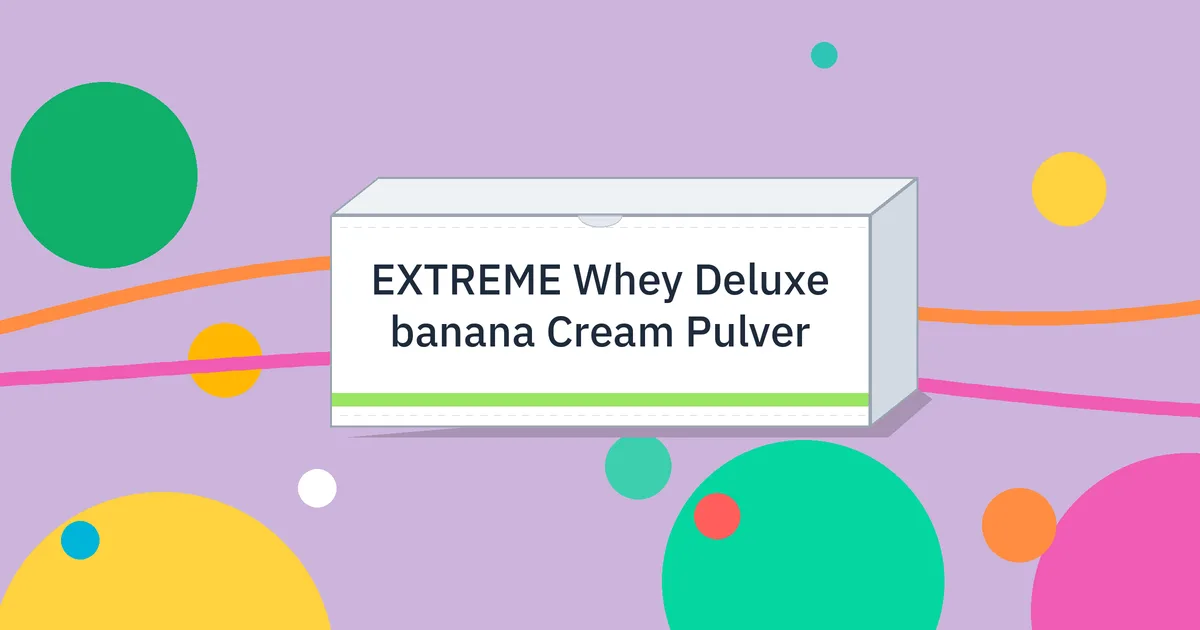 Symbolbild: Packung mit der Aufschrift EXTREME Whey Deluxe banana Cream Pulver (PZN 09209256) – Verfügbarkeit und Bezug in Apotheken in Frankfurt am Main
