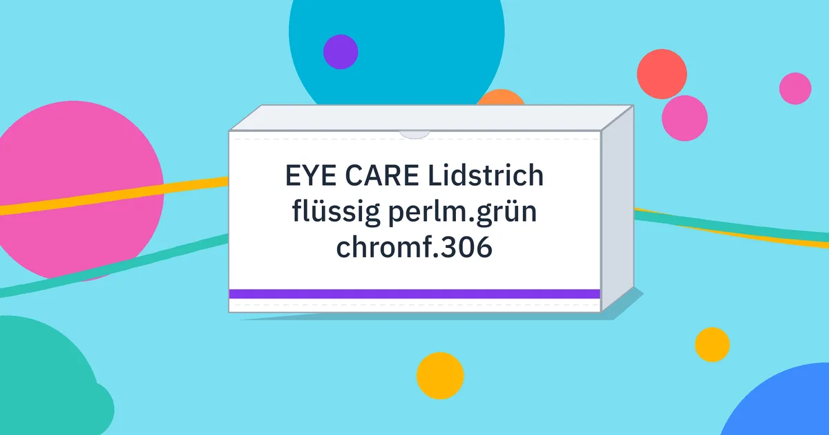 Symbolbild: Packung mit der Aufschrift EYE CARE Lidstrich flüssig perlm.grün chromf.306 (PZN 03297207) – Verfügbarkeit und Bezug in Apotheken in Frankfurt am Main