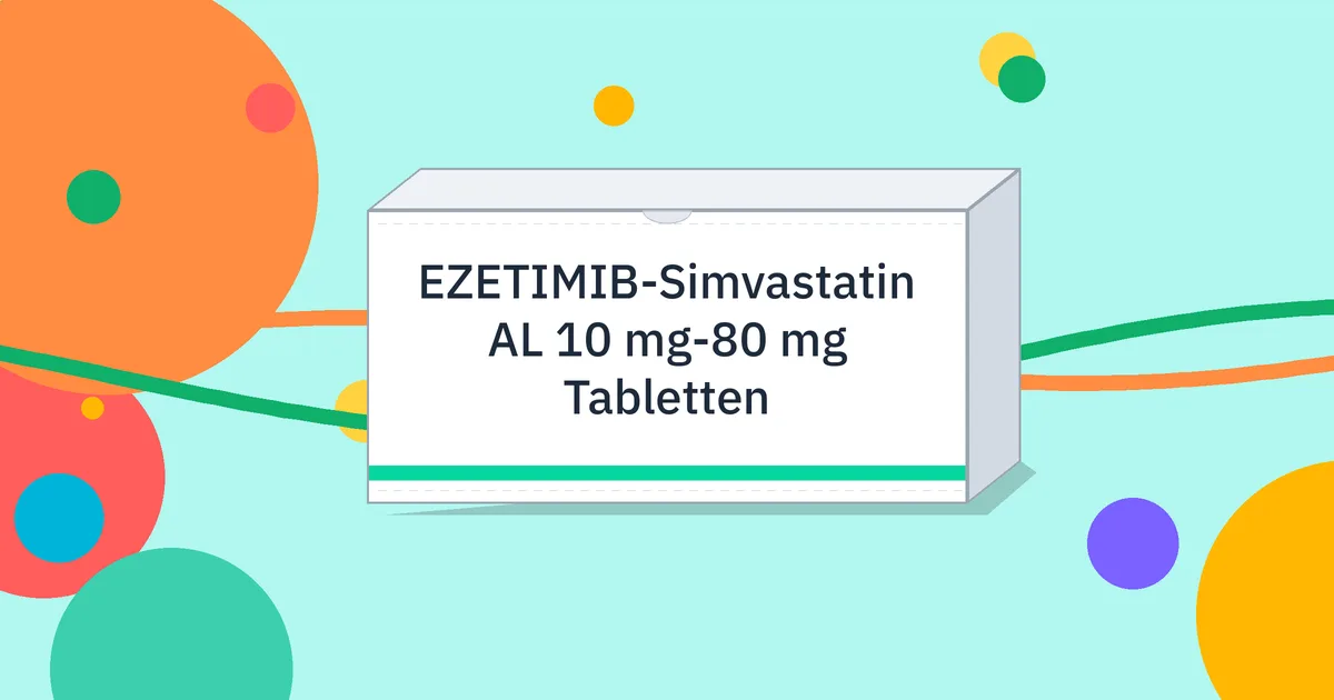 Symbolbild: Packung mit der Aufschrift EZETIMIB-Simvastatin AL 10 mg-80 mg Tabletten (PZN 13744162) – Verfügbarkeit und Bezug in Apotheken in Frankfurt am Main