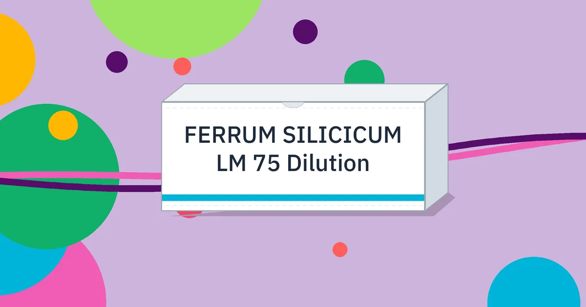 Symbolbild: Packung mit der Aufschrift FERRUM SILICICUM LM 75 Dilution (PZN 12853305) – Verfügbarkeit und Bezug in Apotheken in Frankfurt am Main
