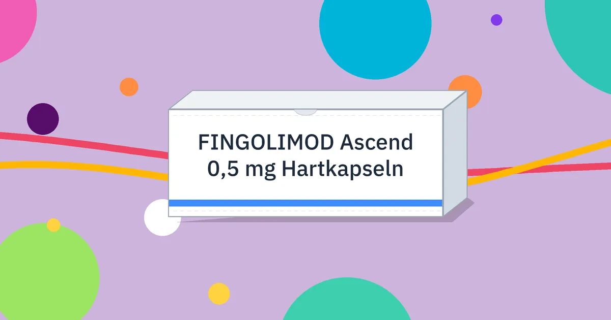 Symbolbild: Packung mit der Aufschrift FINGOLIMOD Ascend 0,5 mg Hartkapseln (PZN 18257478) – Verfügbarkeit und Bezug in Apotheken in Frankfurt am Main