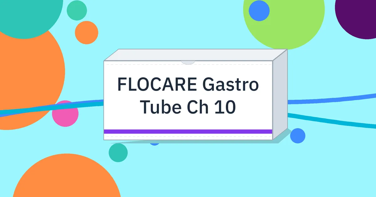 Symbolbild: Packung mit der Aufschrift FLOCARE Gastro Tube Ch 10 (PZN 07442221) – Verfügbarkeit und Bezug in Apotheken in Frankfurt am Main