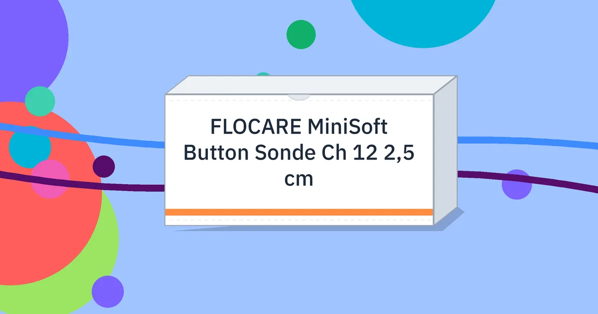 Symbolbild: Packung mit der Aufschrift FLOCARE MiniSoft Button Sonde Ch 12 2,5 cm (PZN 16018841) – Verfügbarkeit und Bezug in Apotheken in Frankfurt am Main