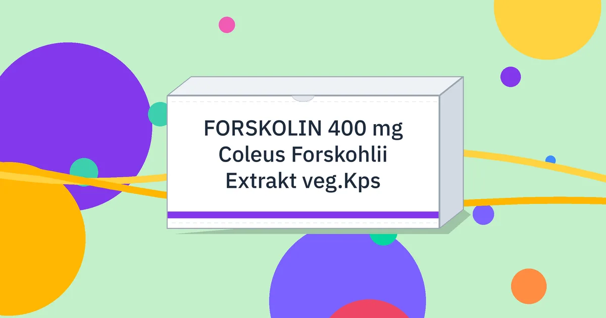 Symbolbild: Packung mit der Aufschrift FORSKOLIN 400 mg Coleus Forskohlii Extrakt veg.Kps (PZN 18238541) – Verfügbarkeit und Bezug in Apotheken in Frankfurt am Main