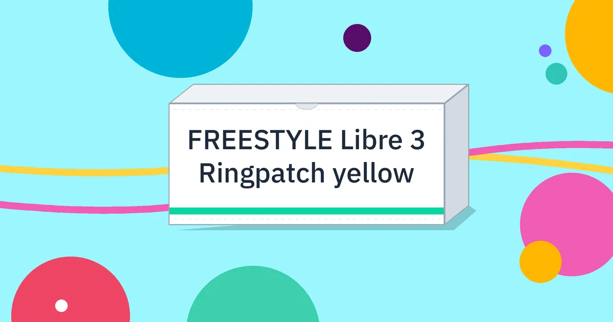 Symbolbild: Packung mit der Aufschrift FREESTYLE Libre 3 Ringpatch yellow (PZN 19865079) – Verfügbarkeit und Bezug in Apotheken in Frankfurt am Main