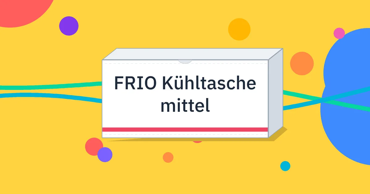 Symbolbild: Packung mit der Aufschrift FRIO Kühltasche mittel (PZN 05992383) – Verfügbarkeit und Bezug in Apotheken in Frankfurt am Main