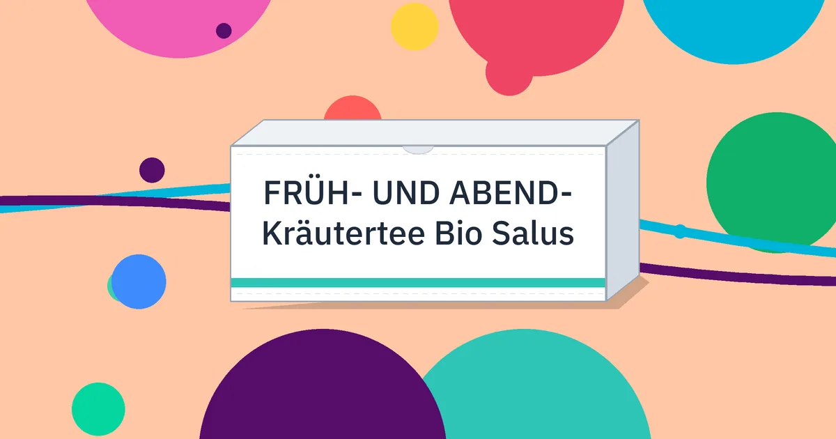 Symbolbild: Packung mit der Aufschrift FRÜH- UND ABEND-Kräutertee Bio Salus (PZN 05041713) – Verfügbarkeit und Bezug in Apotheken in Frankfurt am Main