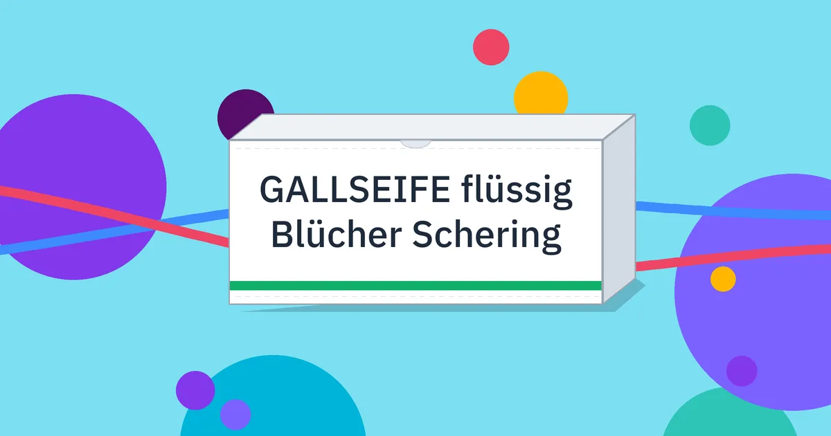 Symbolbild: Packung mit der Aufschrift GALLSEIFE flüssig Blücher Schering (PZN 00069279) – Verfügbarkeit und Bezug in Apotheken in Frankfurt am Main