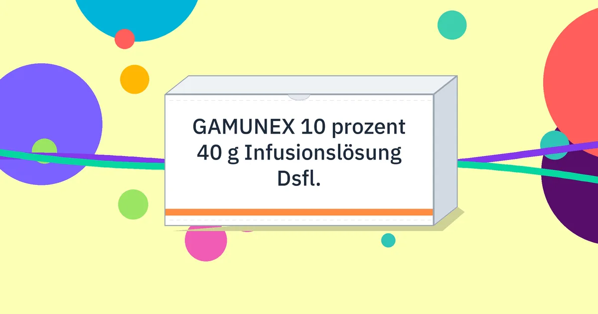 Symbolbild: Packung mit der Aufschrift GAMUNEX 10 prozent 40 g Infusionslösung Dsfl. (PZN 10920606) – Verfügbarkeit und Bezug in Apotheken in Frankfurt am Main