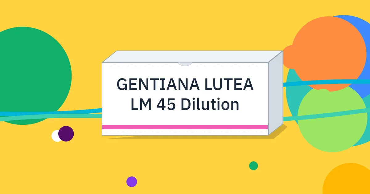 Symbolbild: Packung mit der Aufschrift GENTIANA LUTEA LM 45 Dilution (PZN 12876447) – Verfügbarkeit und Bezug in Apotheken in Frankfurt am Main