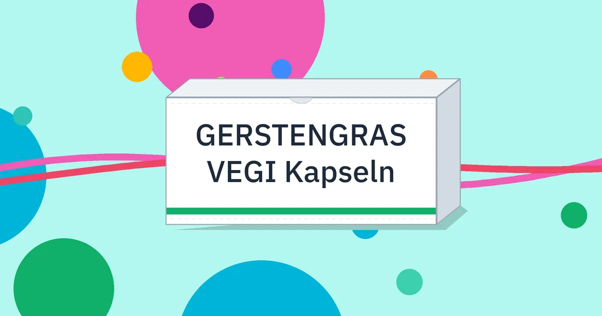 Symbolbild: Packung mit der Aufschrift GERSTENGRAS VEGI Kapseln (PZN 03848972) – Verfügbarkeit und Bezug in Apotheken in Frankfurt am Main