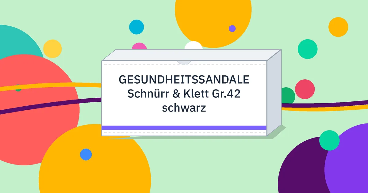 Symbolbild: Packung mit der Aufschrift GESUNDHEITSSANDALE Schnürr & Klett Gr.42 schwarz (PZN 13921138) – Verfügbarkeit und Bezug in Apotheken in Frankfurt am Main