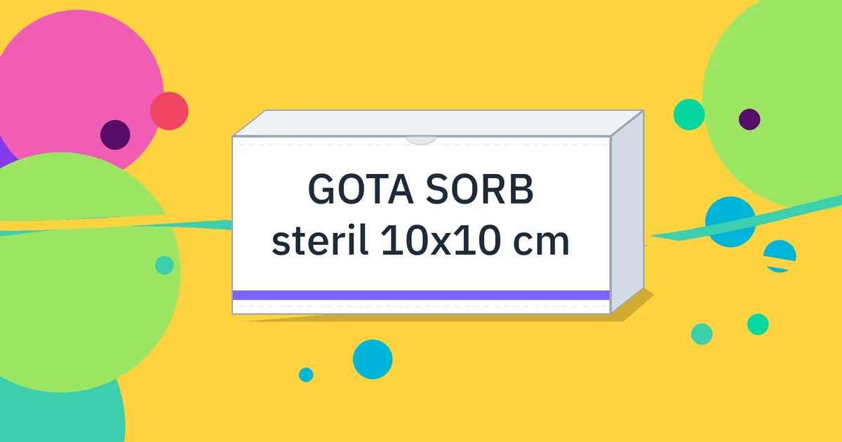 Symbolbild: Packung mit der Aufschrift GOTA SORB steril 10x10 cm (PZN 06979628) – Verfügbarkeit und Bezug in Apotheken in Frankfurt am Main