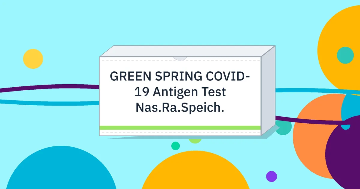 Symbolbild: Packung mit der Aufschrift GREEN SPRING COVID-19 Antigen Test Nas.Ra.Speich. (PZN 17433223) – Verfügbarkeit und Bezug in Apotheken in Frankfurt am Main