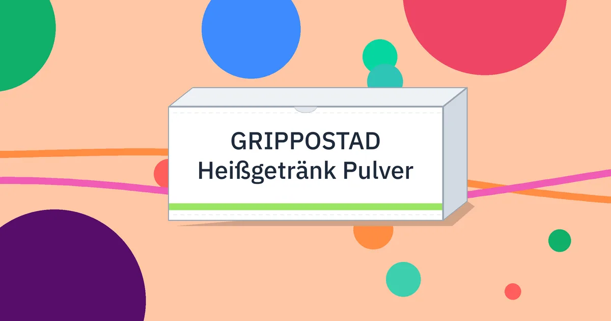 Symbolbild: Packung mit der Aufschrift GRIPPOSTAD Heißgetränk Pulver (PZN 04548551) – Verfügbarkeit und Bezug in Apotheken in Frankfurt am Main