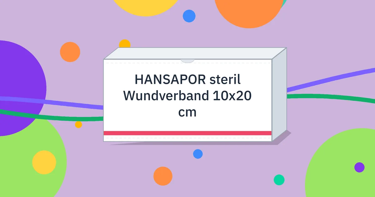 Symbolbild: Packung mit der Aufschrift HANSAPOR steril Wundverband 10x20 cm (PZN 05102656) – Verfügbarkeit und Bezug in Apotheken in Frankfurt am Main