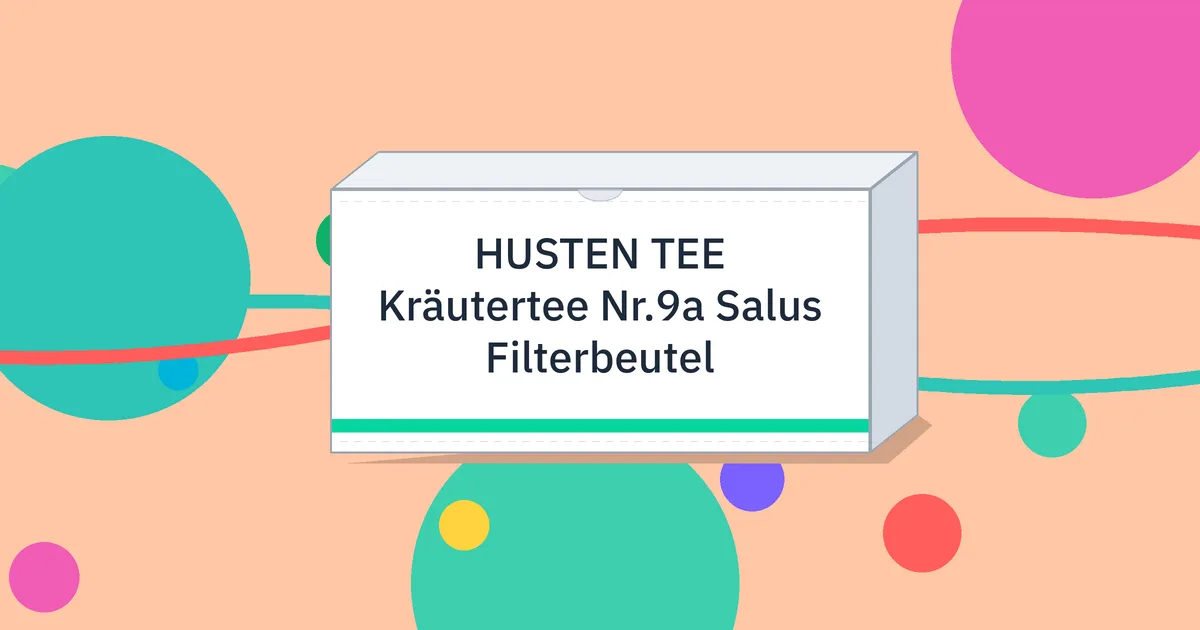 Symbolbild: Packung mit der Aufschrift HUSTEN TEE Kräutertee Nr.9a Salus Filterbeutel (PZN 05747347) – Verfügbarkeit und Bezug in Apotheken in Frankfurt am Main