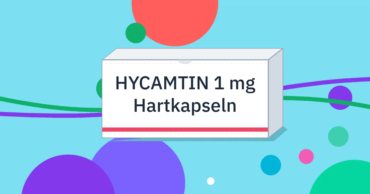 Symbolbild: Packung mit der Aufschrift HYCAMTIN 1 mg Hartkapseln (PZN 16016954) – Verfügbarkeit und Bezug in Apotheken in Frankfurt am Main