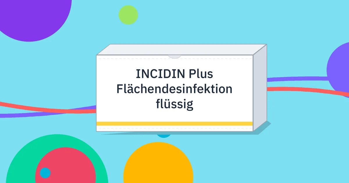 Symbolbild: Packung mit der Aufschrift INCIDIN Plus Flächendesinfektion flüssig (PZN 01066219) – Verfügbarkeit und Bezug in Apotheken in Frankfurt am Main