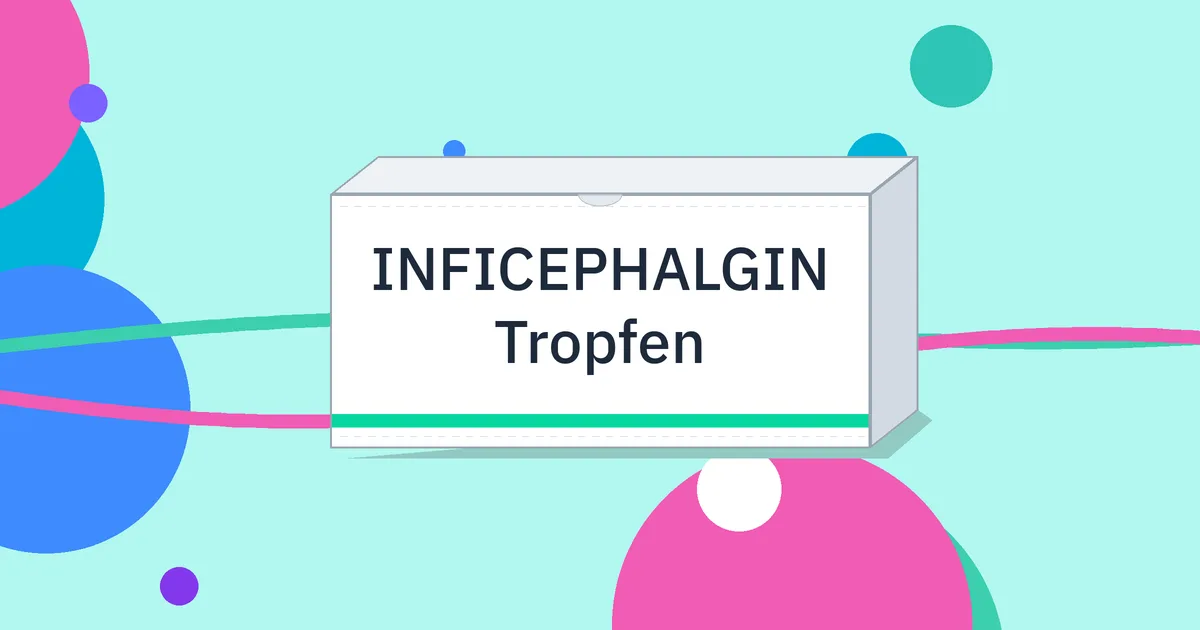 Symbolbild: Packung mit der Aufschrift INFICEPHALGIN Tropfen (PZN 06686429) – Verfügbarkeit und Bezug in Apotheken in Frankfurt am Main