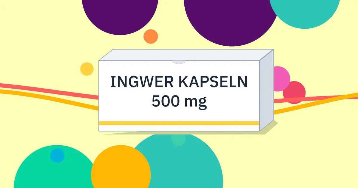 Symbolbild: Packung mit der Aufschrift INGWER KAPSELN 500 mg (PZN 09771503) – Verfügbarkeit und Bezug in Apotheken in Frankfurt am Main