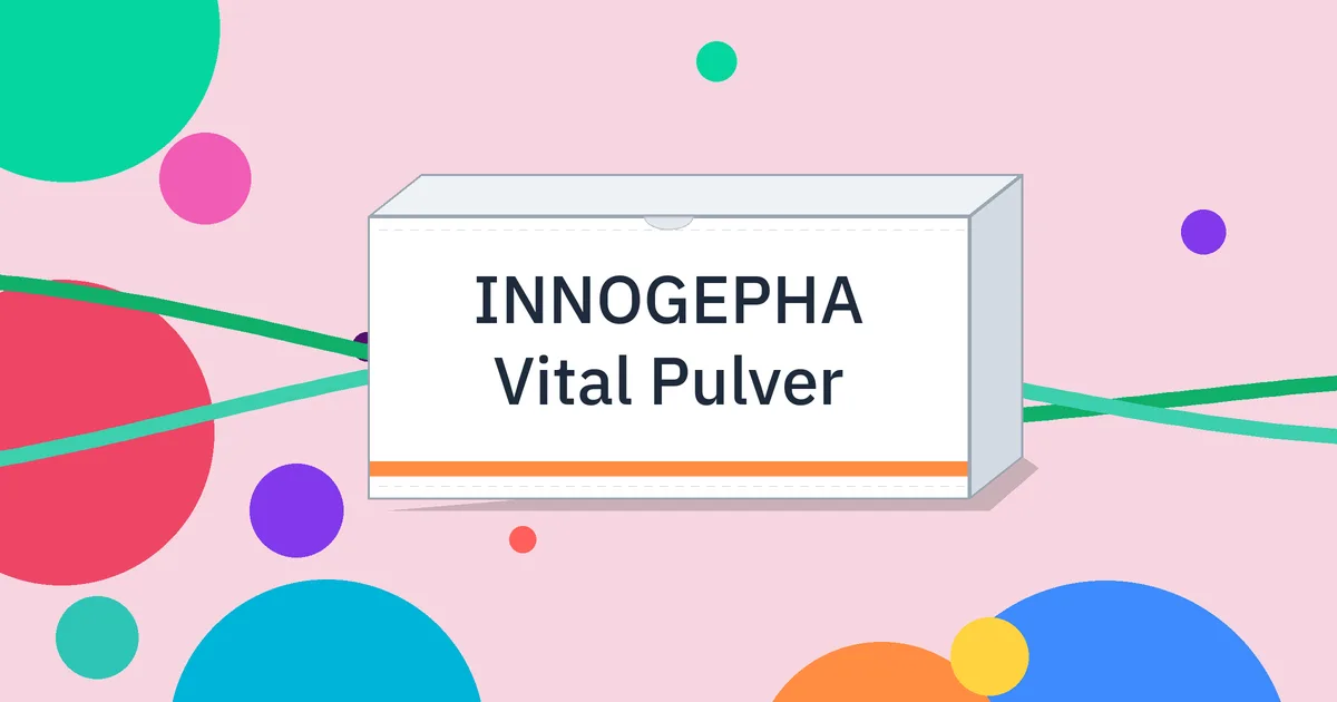 Symbolbild: Packung mit der Aufschrift INNOGEPHA Vital Pulver (PZN 20022593) – Verfügbarkeit und Bezug in Apotheken in Frankfurt am Main