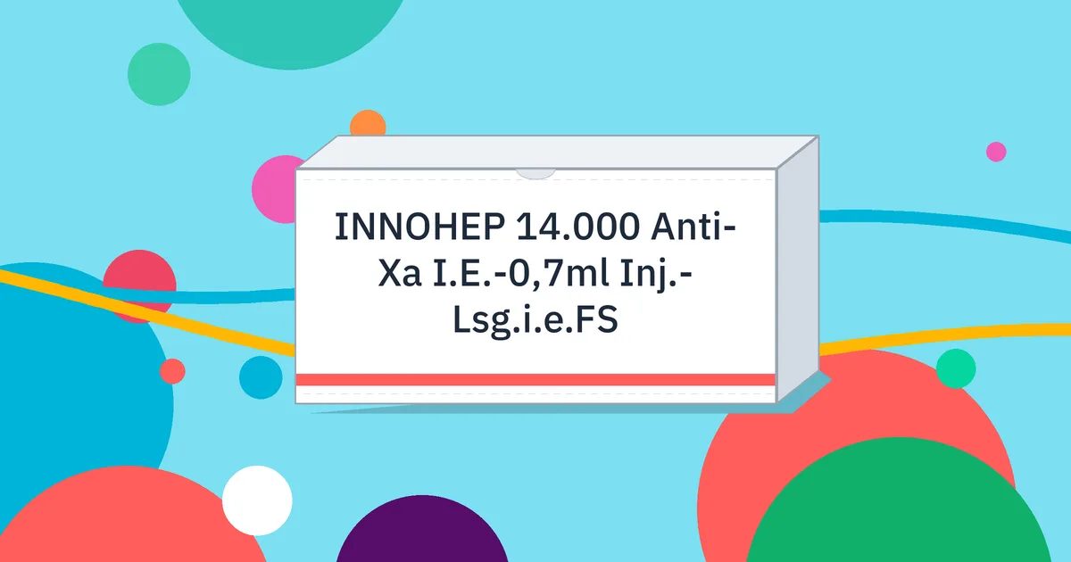 Symbolbild: Packung mit der Aufschrift INNOHEP 14.000 Anti-Xa I.E.-0,7ml Inj.-Lsg.i.e.FS (PZN 17578648) – Verfügbarkeit und Bezug in Apotheken in Frankfurt am Main