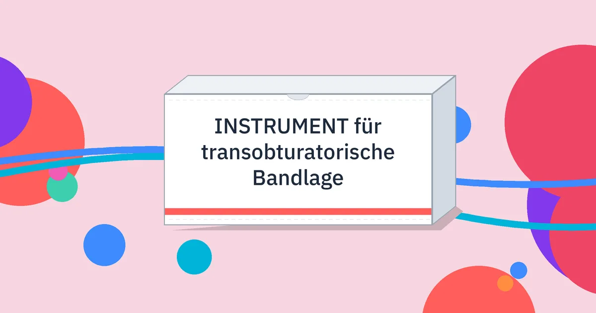 Symbolbild: Packung mit der Aufschrift INSTRUMENT für transobturatorische Bandlage (PZN 19389897) – Verfügbarkeit und Bezug in Apotheken in Frankfurt am Main