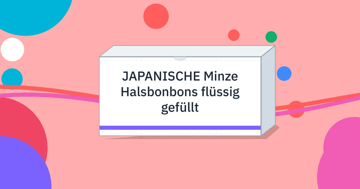 Symbolbild: Packung mit der Aufschrift JAPANISCHE Minze Halsbonbons flüssig gefüllt (PZN 06058986) – Verfügbarkeit und Bezug in Apotheken in Frankfurt am Main