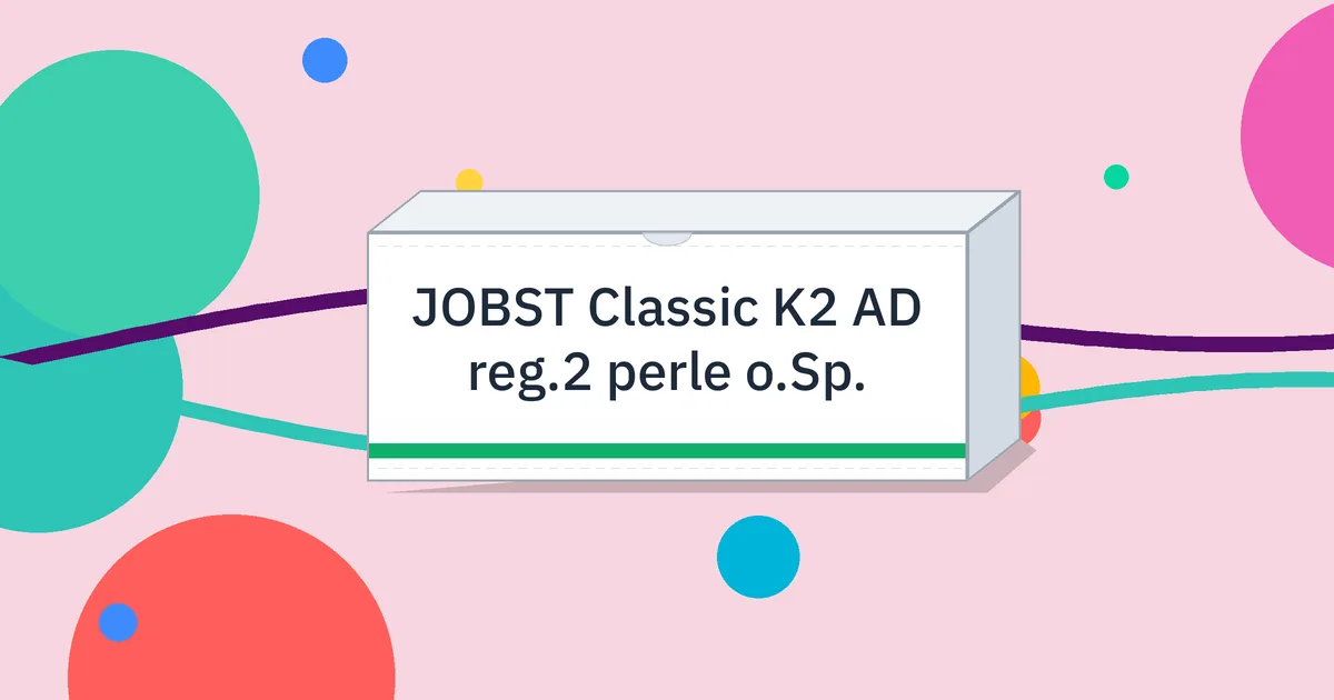 Symbolbild: Packung mit der Aufschrift JOBST Classic K2 AD reg.2 perle o.Sp. (PZN 10725997) – Verfügbarkeit und Bezug in Apotheken in Frankfurt am Main