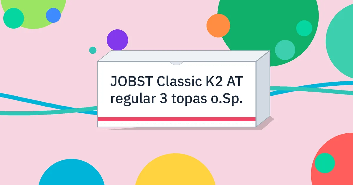 Symbolbild: Packung mit der Aufschrift JOBST Classic K2 AT regular 3 topas o.Sp. (PZN 13069157) – Verfügbarkeit und Bezug in Apotheken in Frankfurt am Main