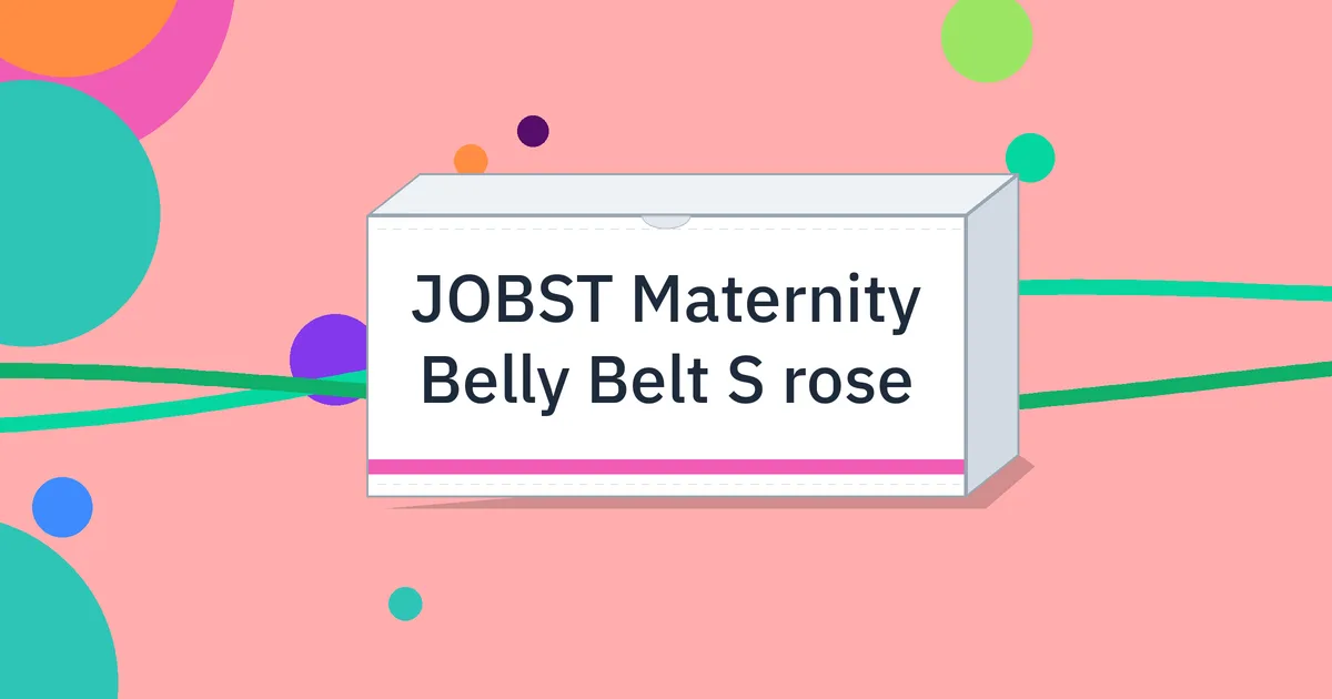 Symbolbild: Packung mit der Aufschrift JOBST Maternity Belly Belt S rose (PZN 18311232) – Verfügbarkeit und Bezug in Apotheken in Frankfurt am Main