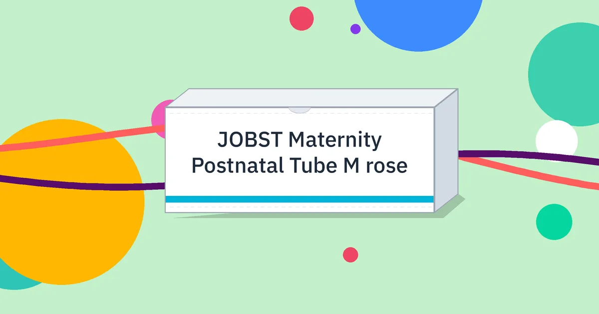 Symbolbild: Packung mit der Aufschrift JOBST Maternity Postnatal Tube M rose (PZN 18311367) – Verfügbarkeit und Bezug in Apotheken in Frankfurt am Main
