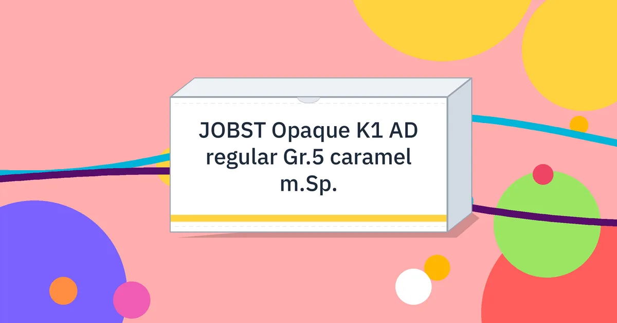 Symbolbild: Packung mit der Aufschrift JOBST Opaque K1 AD regular Gr.5 caramel m.Sp. (PZN 13080928) – Verfügbarkeit und Bezug in Apotheken in Frankfurt am Main