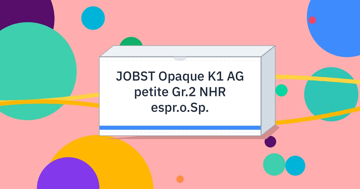 Symbolbild: Packung mit der Aufschrift JOBST Opaque K1 AG petite Gr.2 NHR espr.o.Sp. (PZN 16270546) – Verfügbarkeit und Bezug in Apotheken in Frankfurt am Main