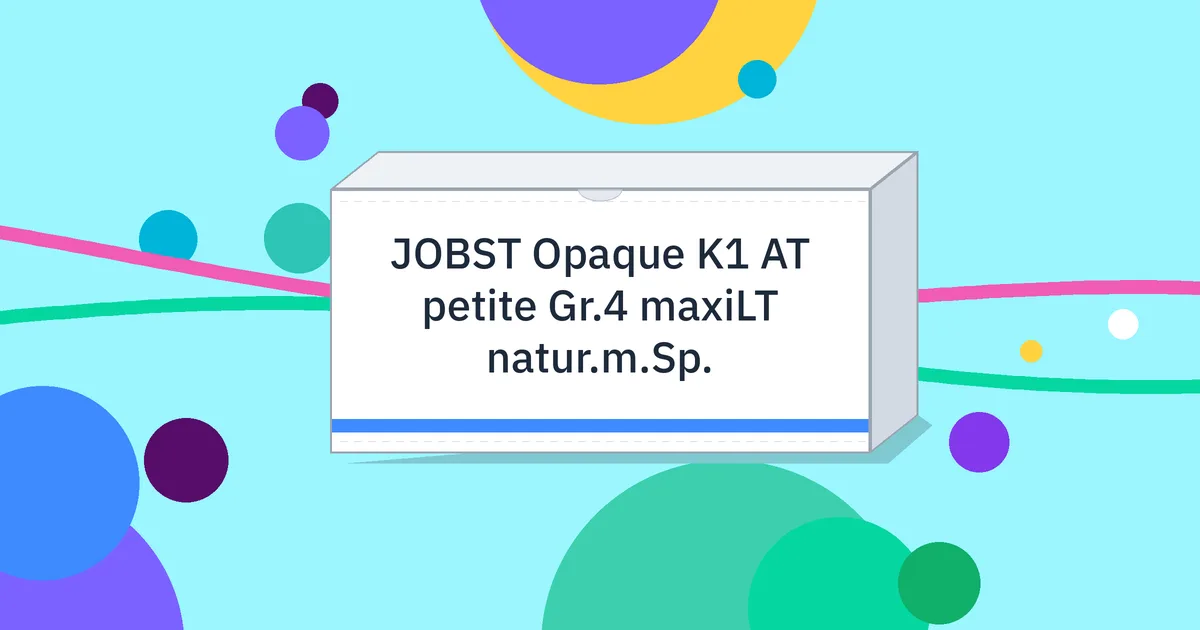 Symbolbild: Packung mit der Aufschrift JOBST Opaque K1 AT petite Gr.4 maxiLT natur.m.Sp. (PZN 13102831) – Verfügbarkeit und Bezug in Apotheken in Frankfurt am Main