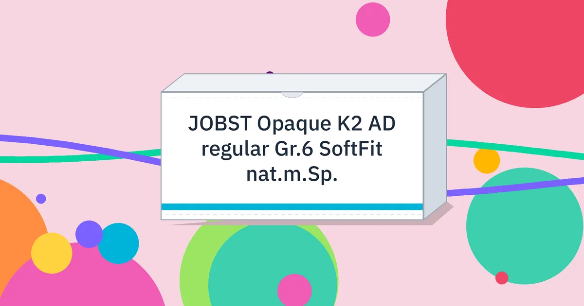 Symbolbild: Packung mit der Aufschrift JOBST Opaque K2 AD regular Gr.6 SoftFit nat.m.Sp. (PZN 11250131) – Verfügbarkeit und Bezug in Apotheken in Frankfurt am Main