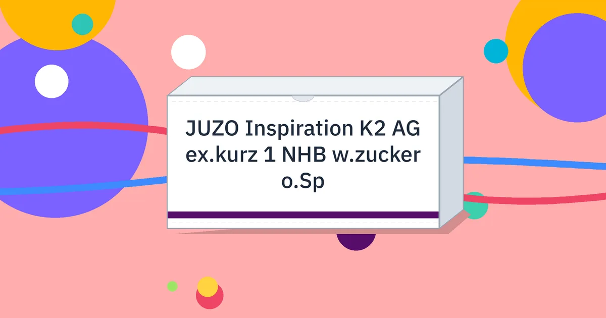 Symbolbild: Packung mit der Aufschrift JUZO Inspiration K2 AG ex.kurz 1 NHB w.zucker o.Sp (PZN 14961921) – Verfügbarkeit und Bezug in Apotheken in Frankfurt am Main