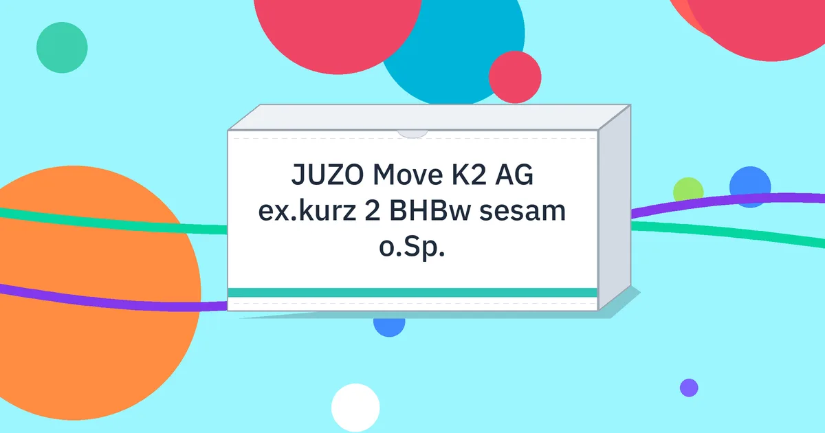 Symbolbild: Packung mit der Aufschrift JUZO Move K2 AG ex.kurz 2 BHBw sesam o.Sp. (PZN 18534334) – Verfügbarkeit und Bezug in Apotheken in Frankfurt am Main